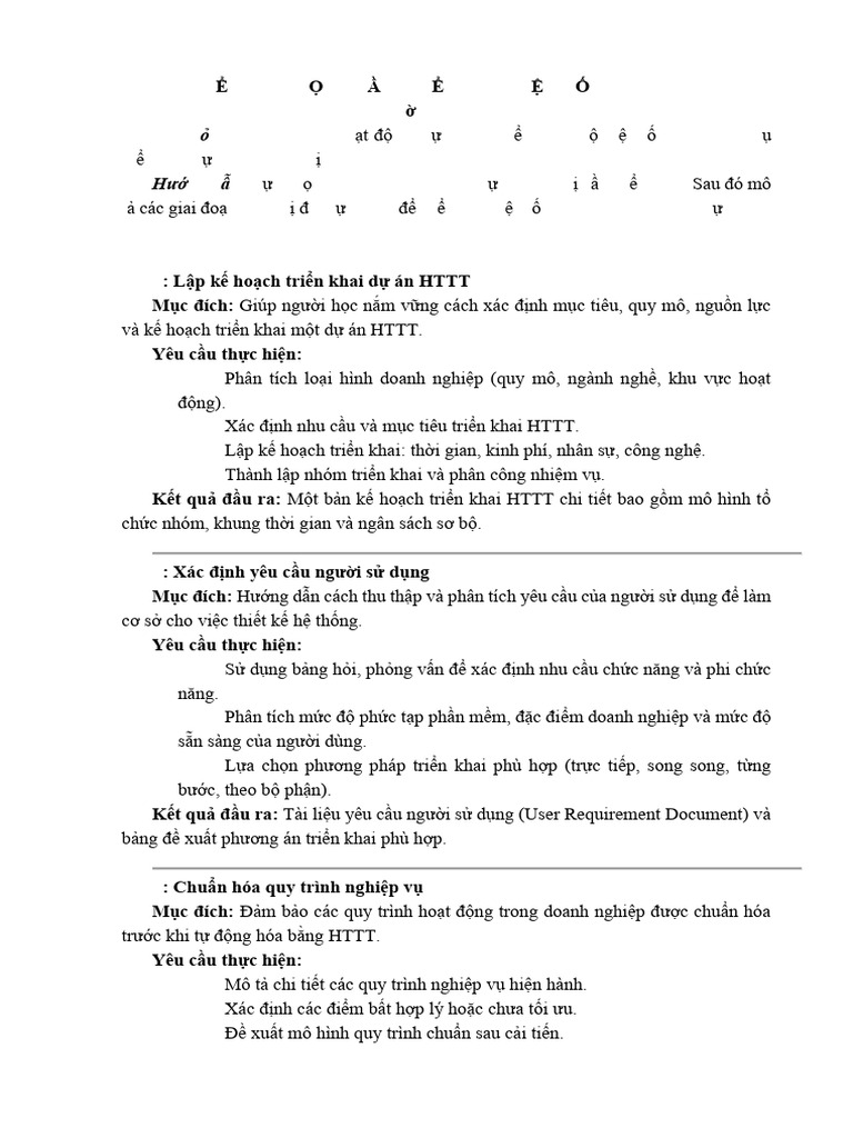 Kiểm tra học phần Triển khai HTTT | PDF