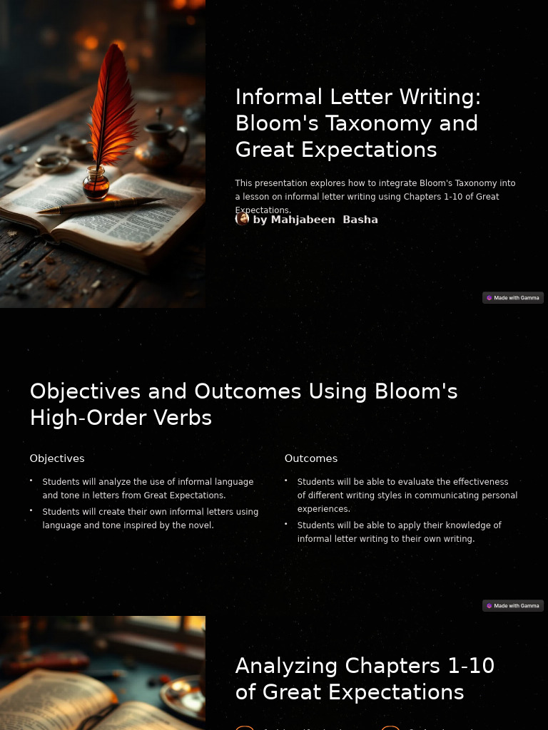 Informal Letter Writing Blooms Taxonomy and Great Expectations | PDF ...