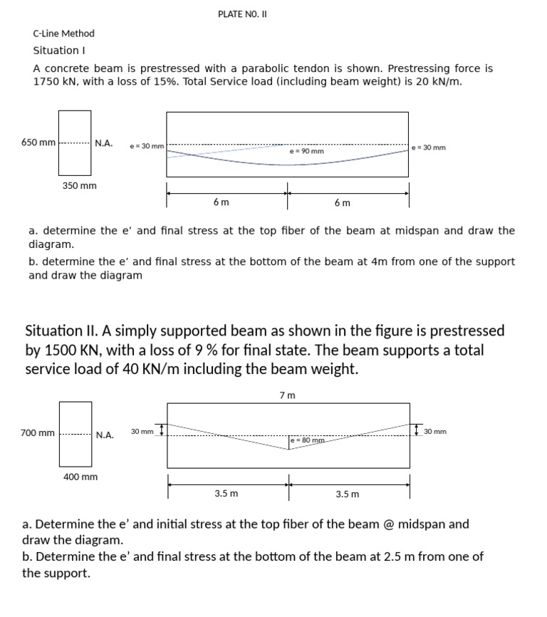 Prestressed Beam Stress Analysis Guide | PDF