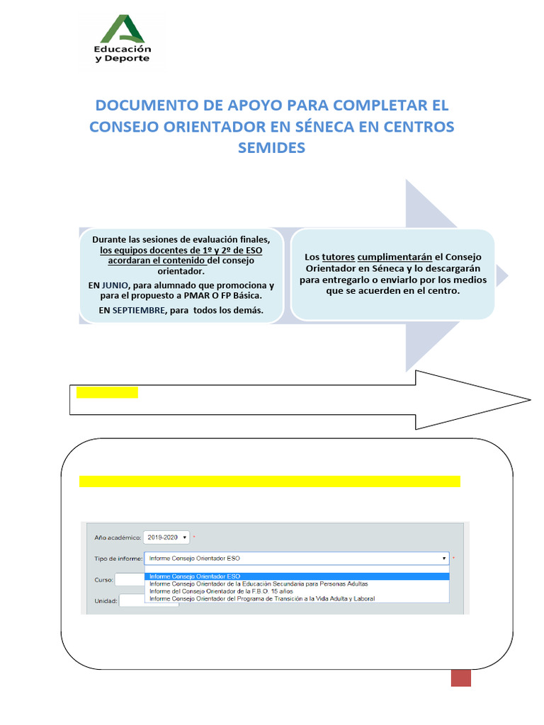 Documento de Apoyo para Completar El Consejo Orientador en Centros Semides | PDF | Educación ...