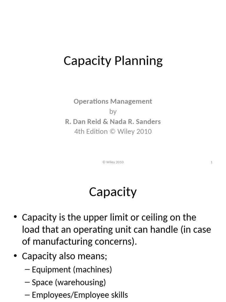 Capacity Planning | PDF | Business Economics | Production And Manufacturing
