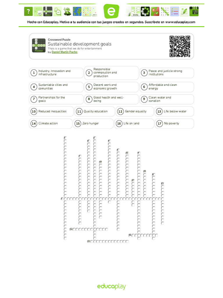 Sustainable Development Goals Crossword | PDF