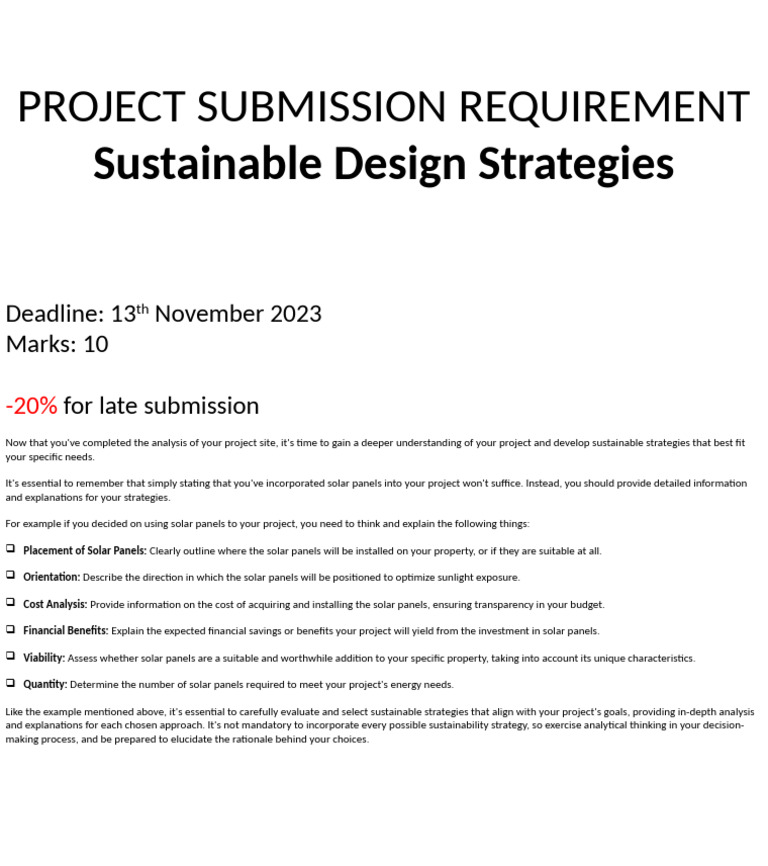 Sustainable Design Project Guidelines | PDF