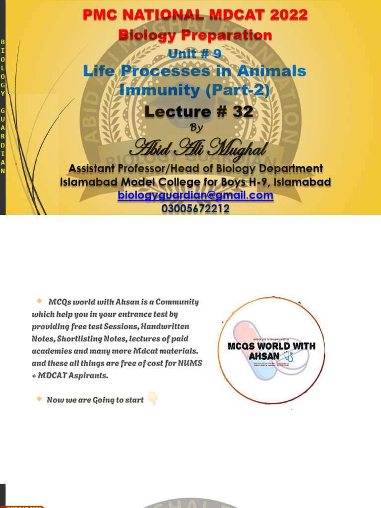 Immunity (Part II) notes by Biology Guardian - MCQs world | PDF ...