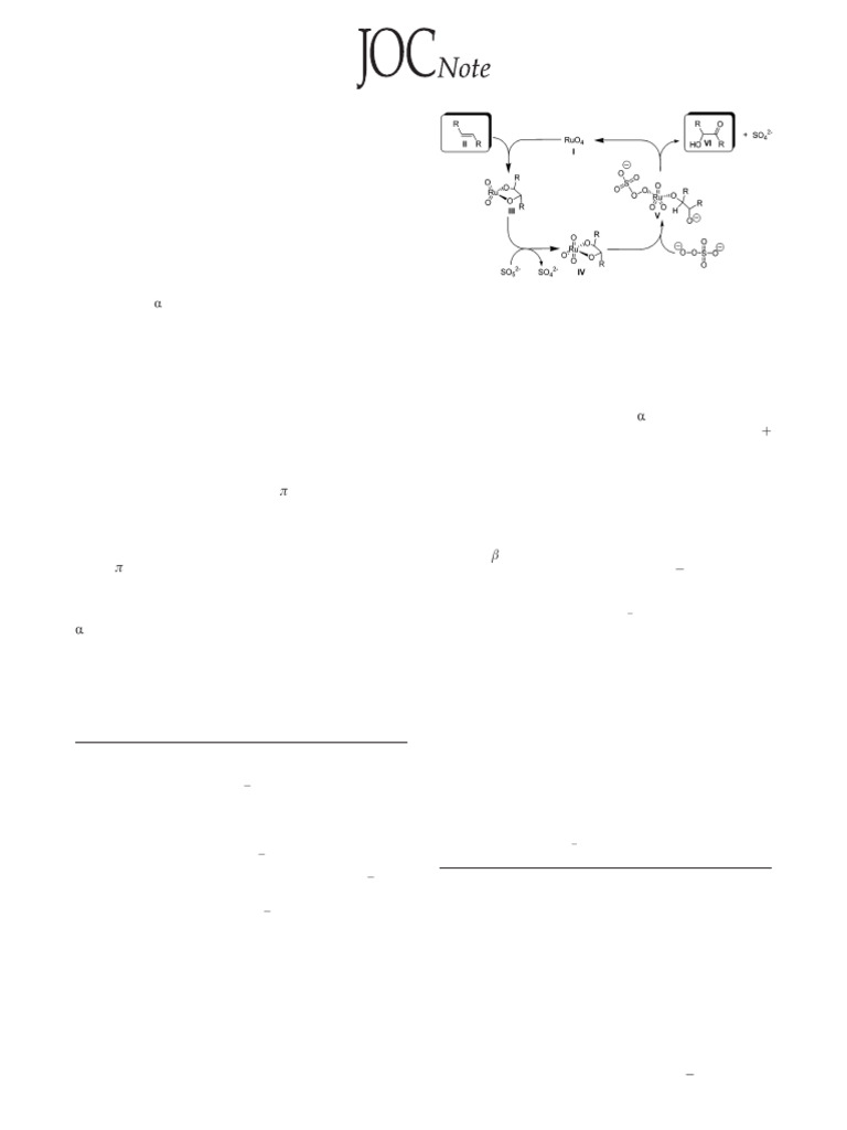 RuO4 - Selective Oxidation of Alkenes | PDF | Alkene | Chemical Reactions