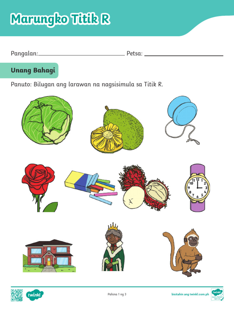 Marungko Worksheet - Titik R | PDF