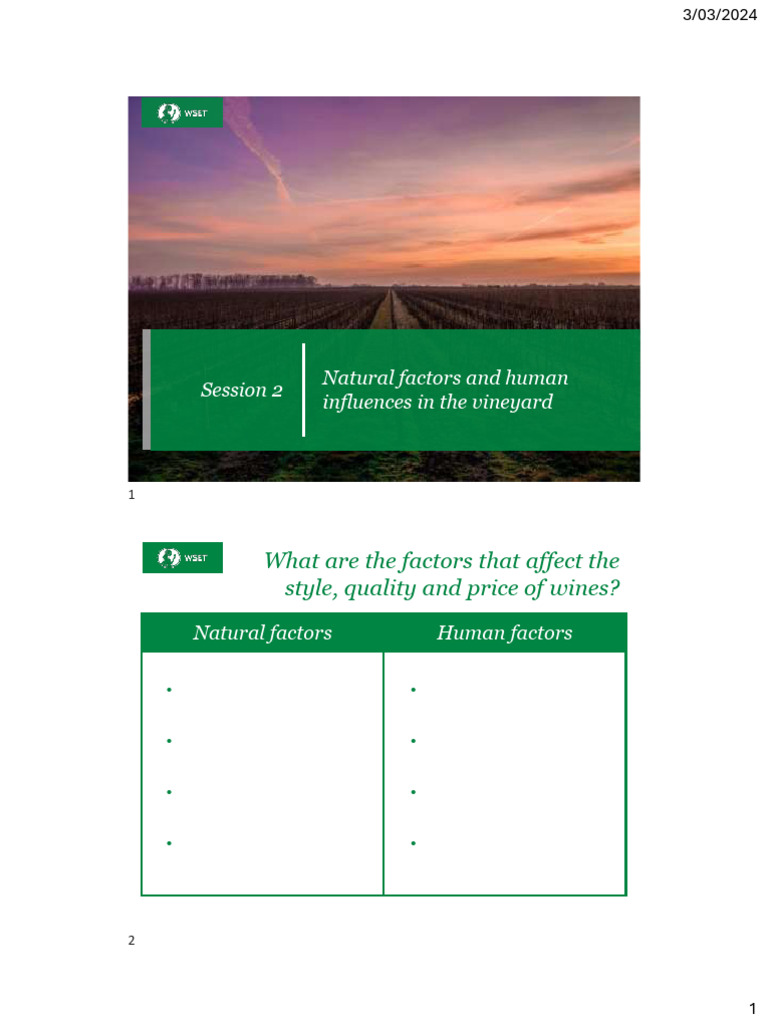 The Natural Factors and Human Influences in The Vineyard | PDF | Vitis ...