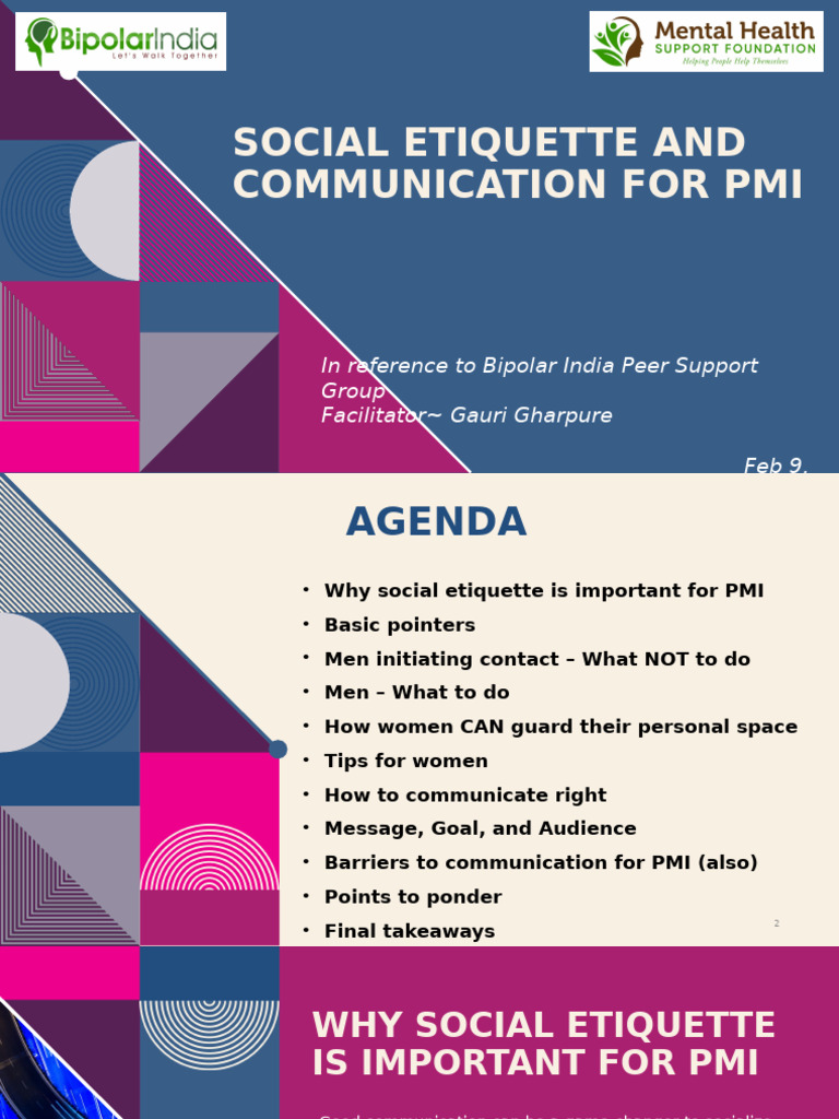 Social Etiquette For PMI | PDF | Communication | Conversation