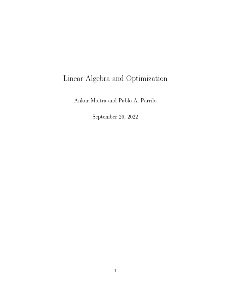 Linear Algebra and Optimization | PDF | Linear Map | Matrix (Mathematics)