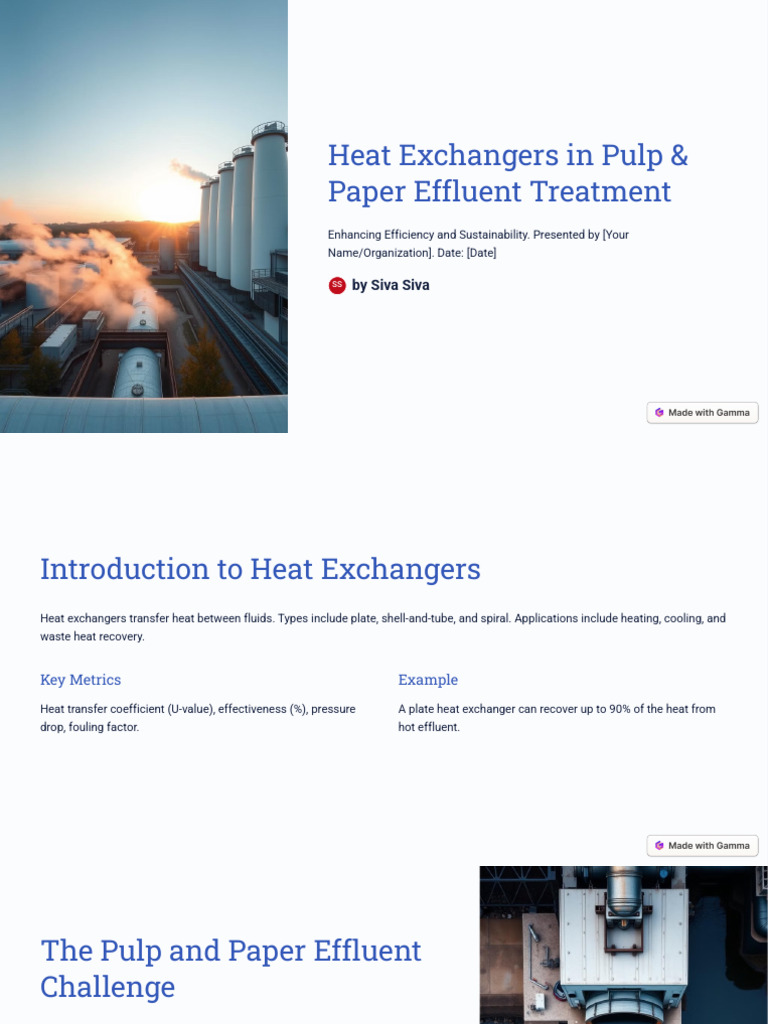 Heat Exchangers in Pulp & Paper Industry | PDF | Heat Exchanger | Effluent