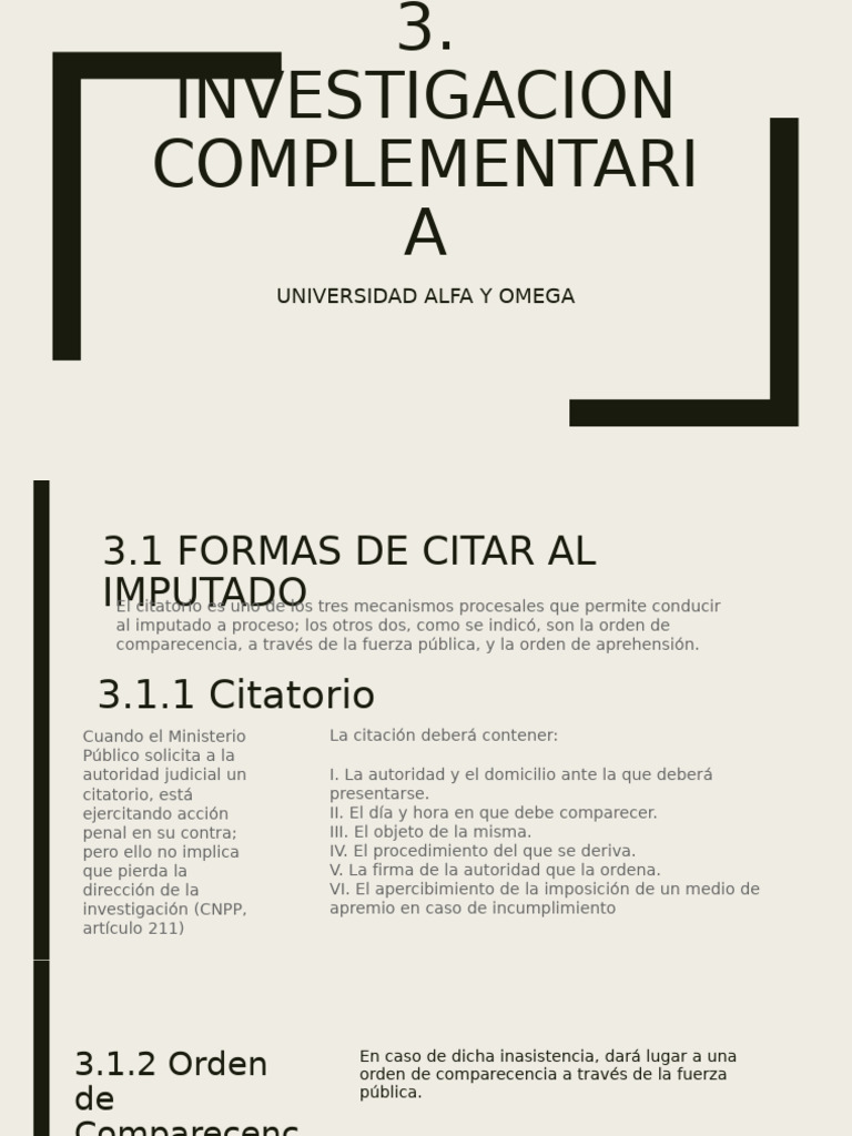 Investigacion Complementaria | PDF | Mandato | Detención (encarcelamiento)