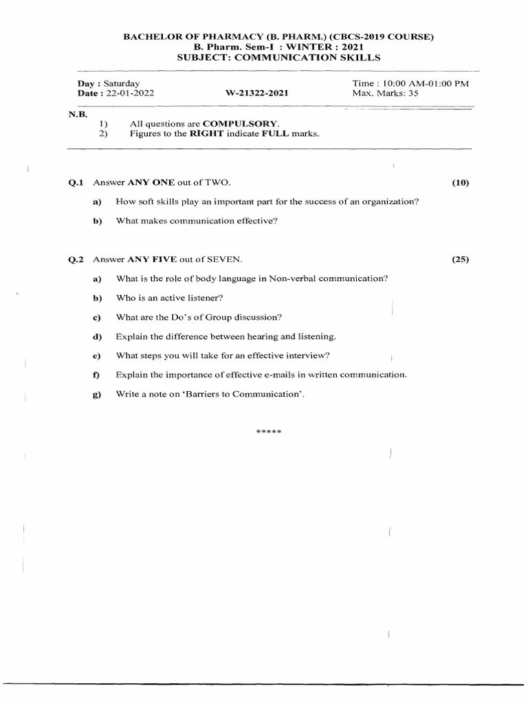 Communication Skills (Theory) | PDF