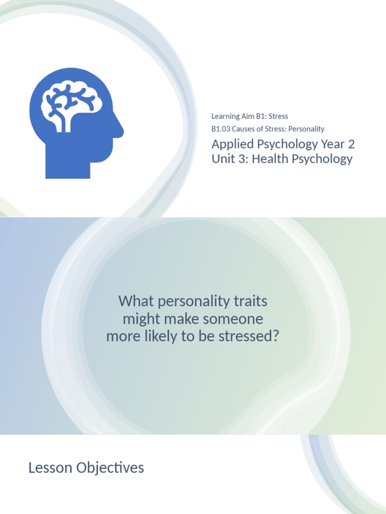 B1 PP11 Personality and Stress 4 | PDF | Stress (Biology) | Social Psychology