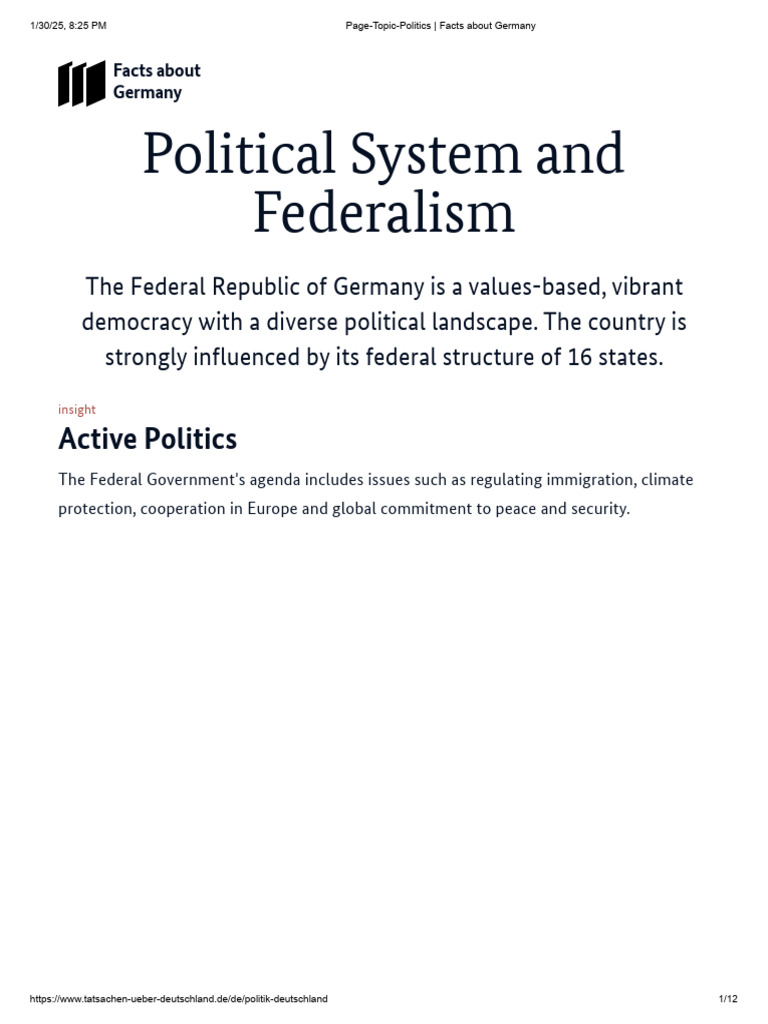 Germany's Political System Overview | PDF | Politics Of Germany | West ...