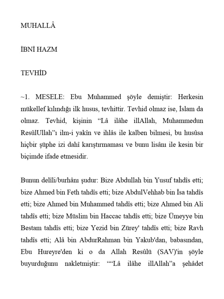 Muhalla - İbn Hazm | PDF