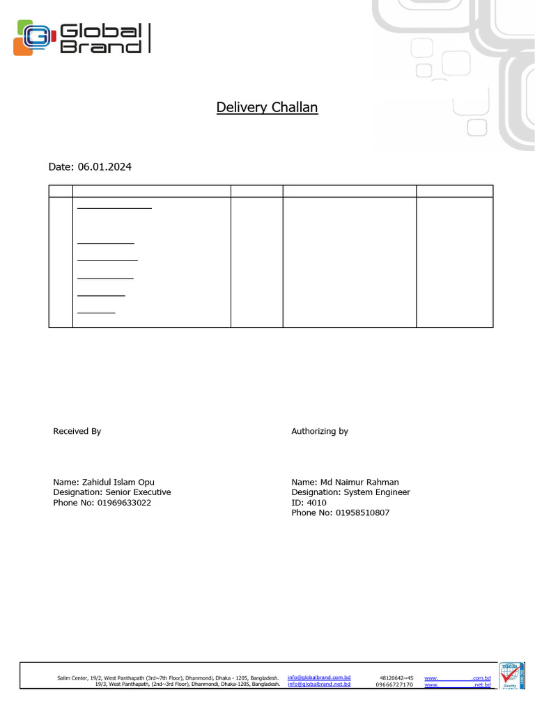 chalan format for prsd | PDF