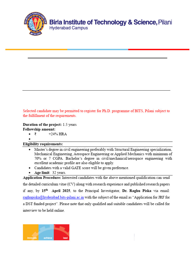 JRF Advertisement | PDF