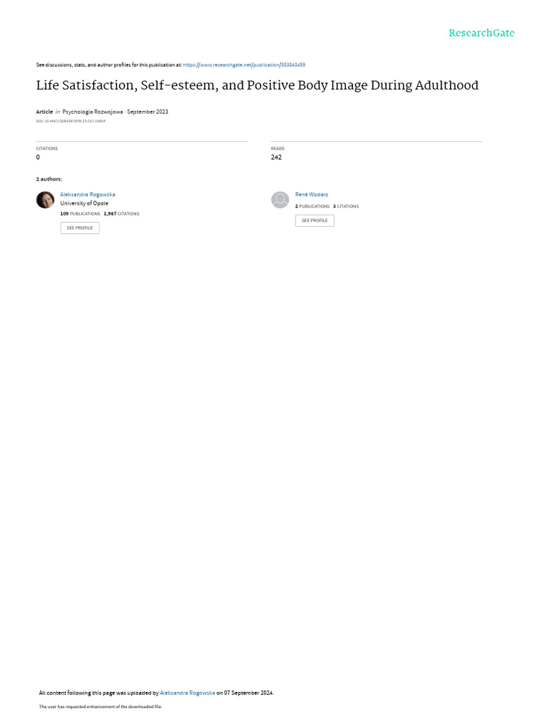 Wodarz Rogowska Psychologia Rozwojowa 2023 28-2 | PDF