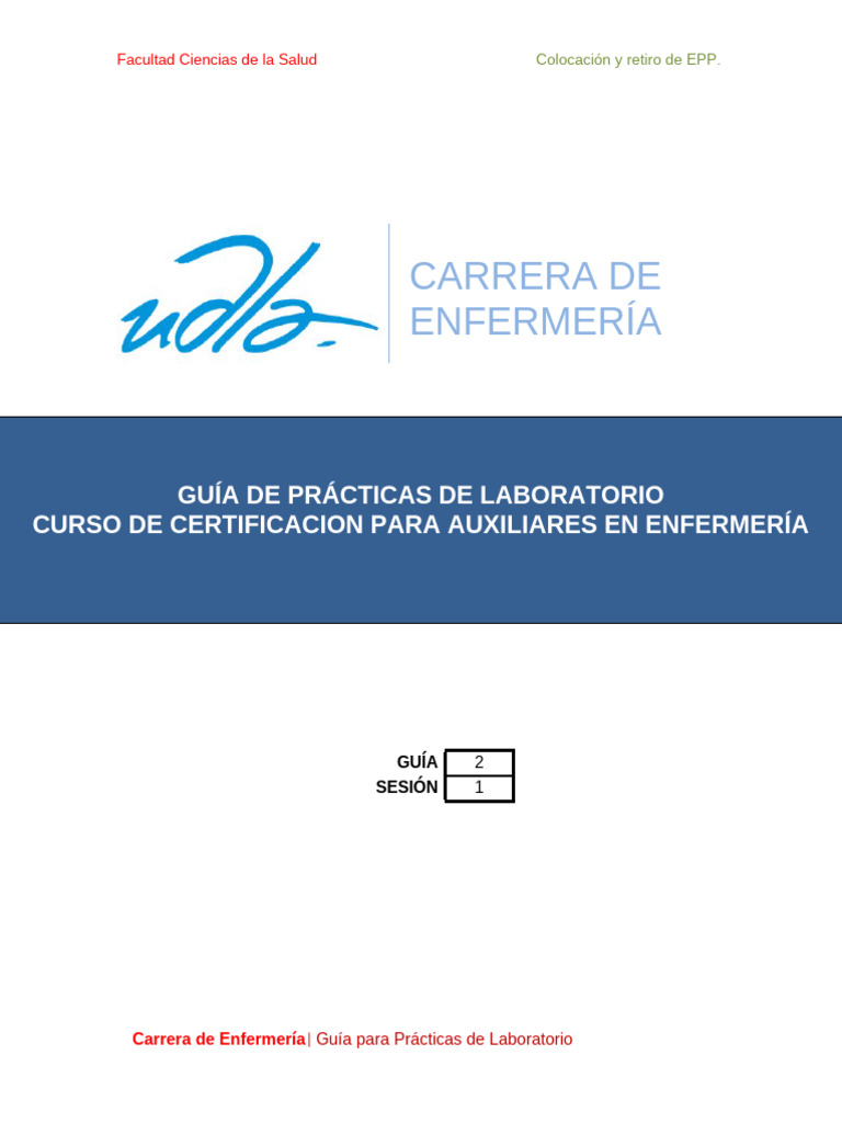 Guía de Colocación y Retiro de Equipo de Protección Personal EPP | PDF | Guante | Laboratorios