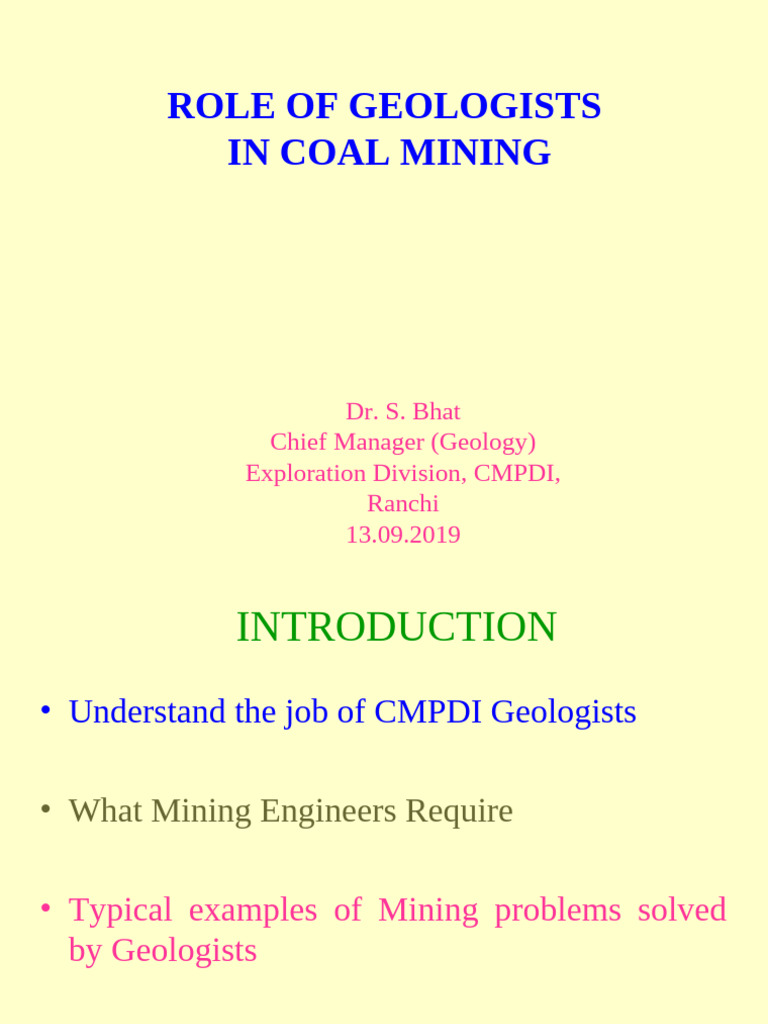 Class On Mining Geology | PDF | Geology | Mining