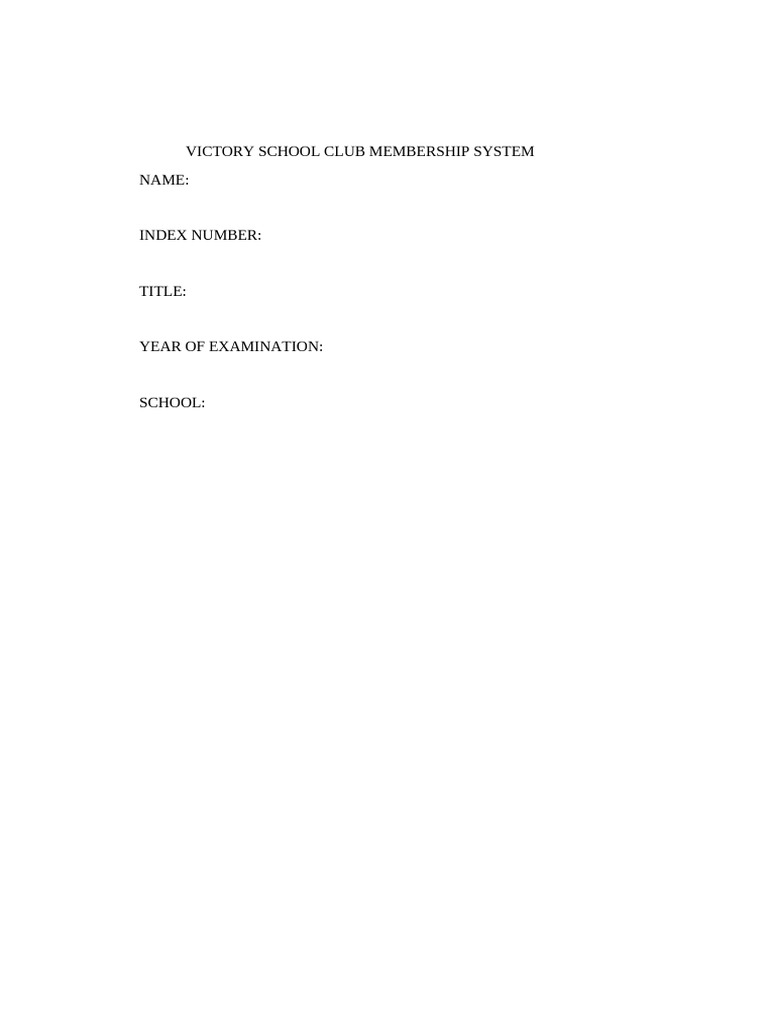 Victory School Club Membership System | PDF | Databases | Usability