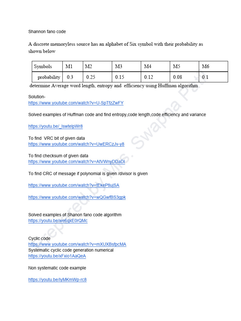 DC Solved Numericals Links | PDF