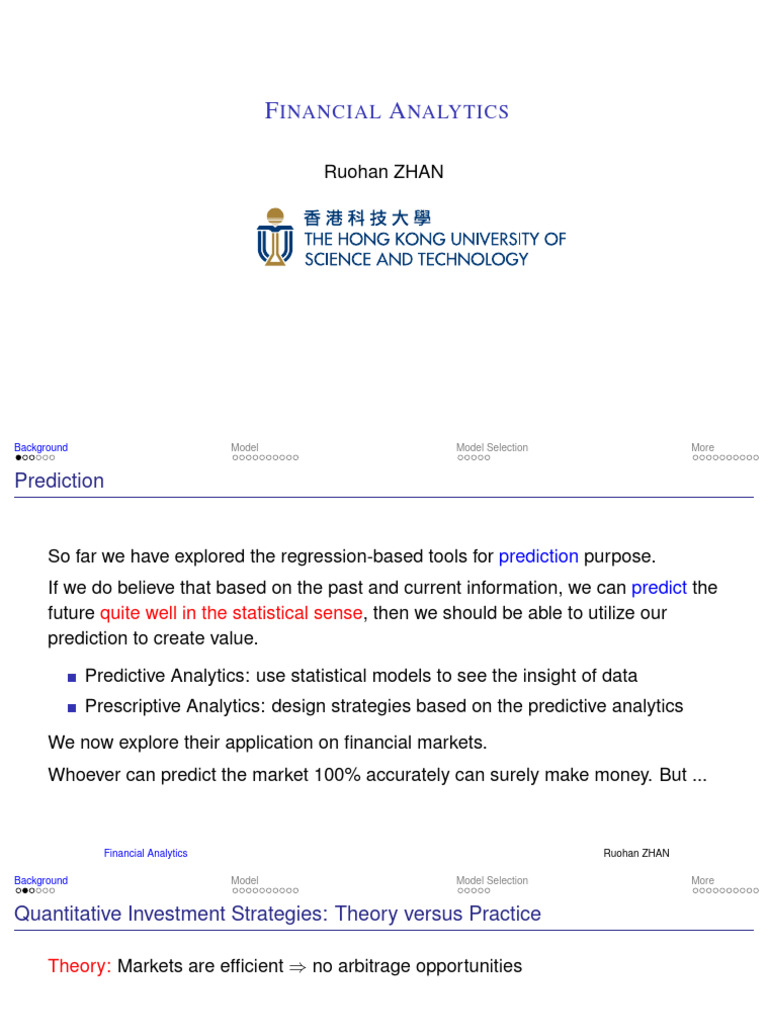 5 Financial Analytics Annotated | PDF | Coefficient Of Determination | Errors And Residuals