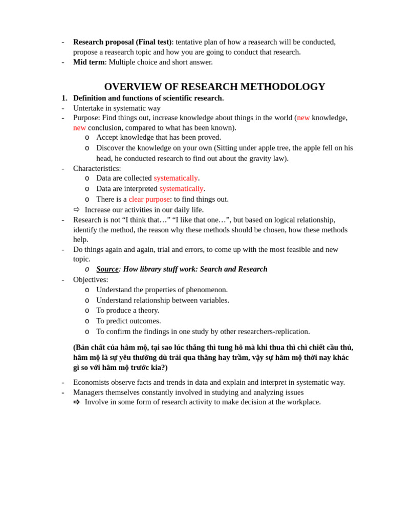 Chap 1 - Overview of Reasearch Methodology | PDF