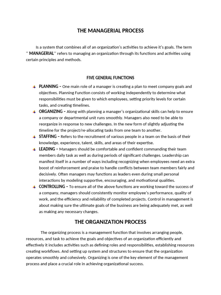 The Managerial Process | PDF | Performance Appraisal | Communication