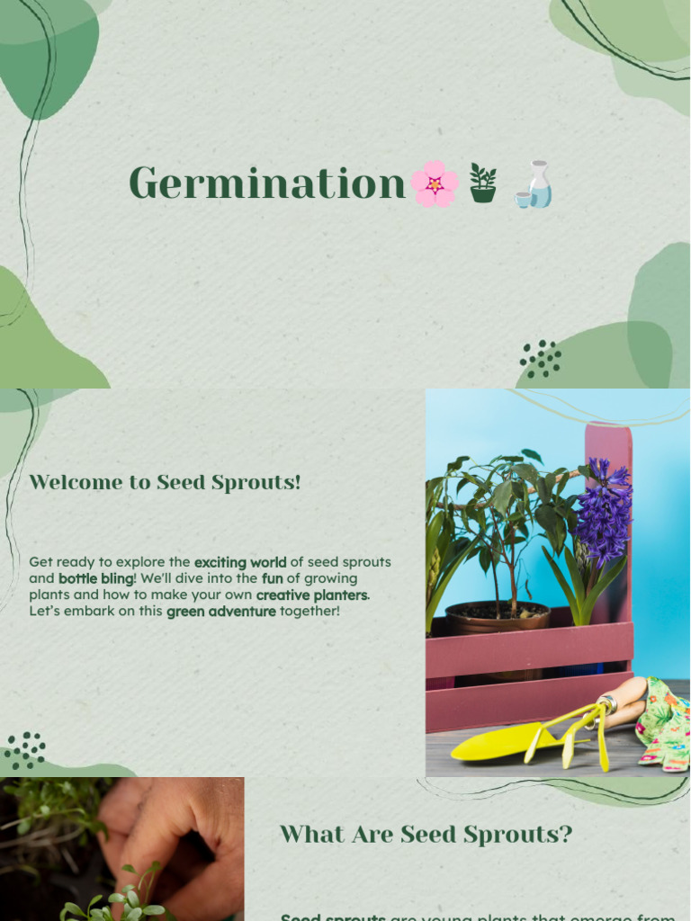 Slidesgo Green Thumbs Up Fun With Seed Sprouts and Bottle Bling ...