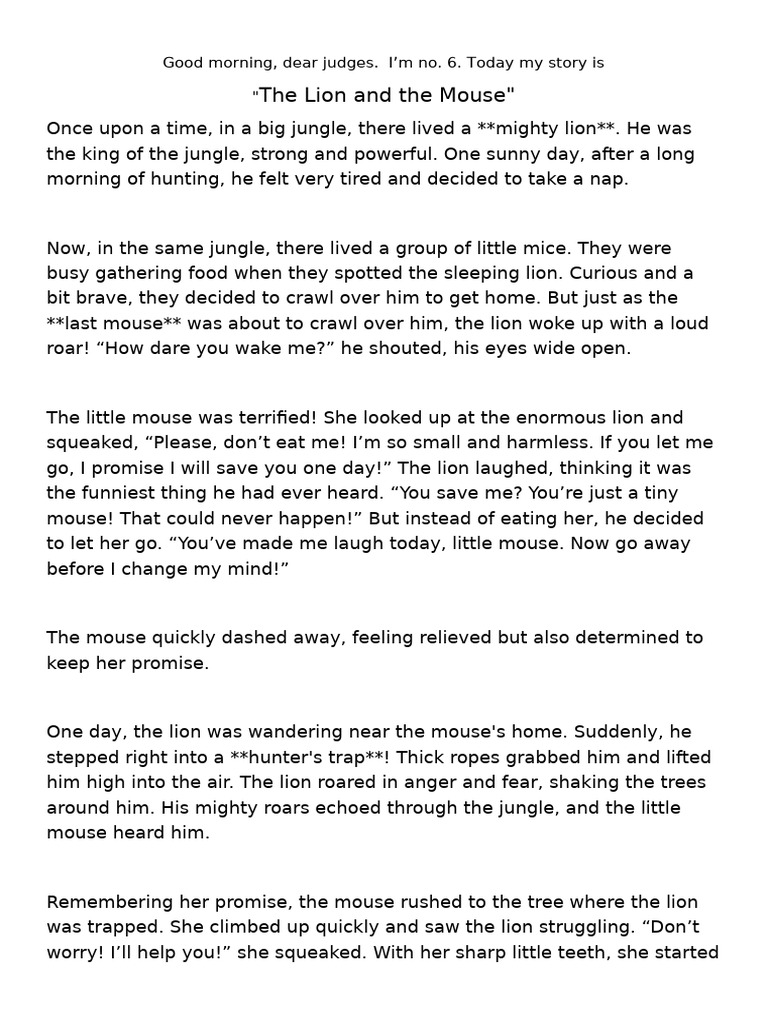 The Lion and The Mouse New20250323 | PDF