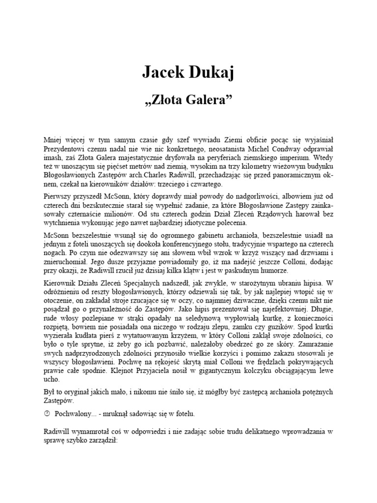Dukaj Jacek - Złota Galera | PDF