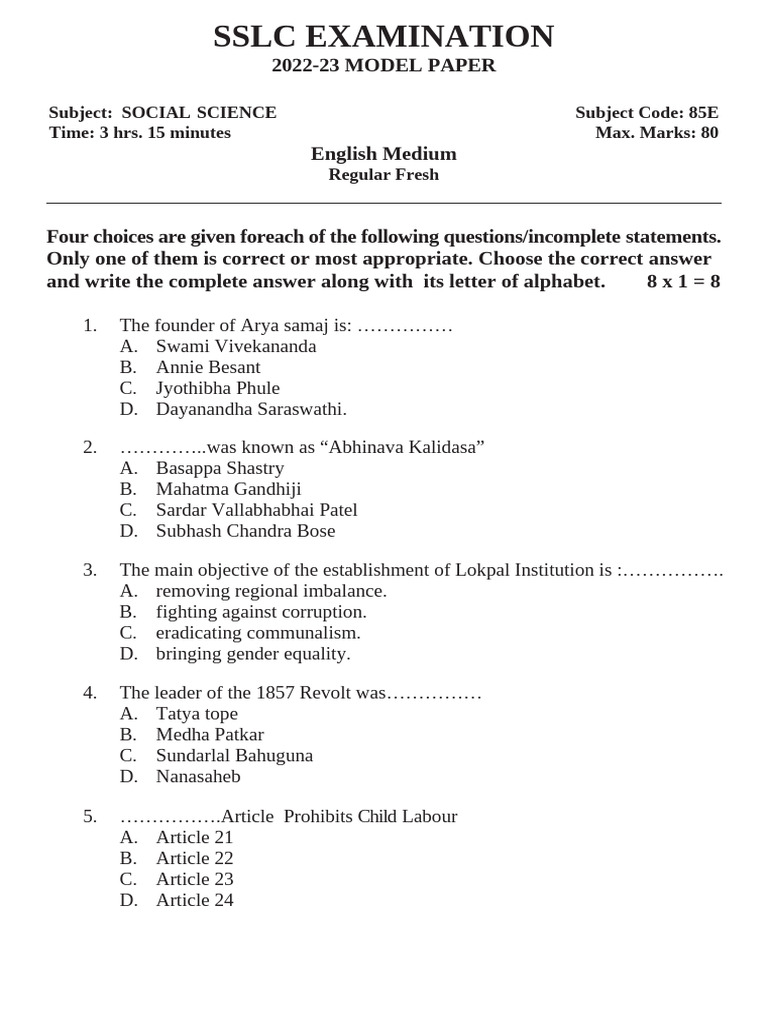 SSLC EXAMINATION | PDF