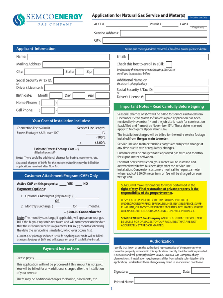 SEMCO Residential Application HQ Editable-1 | PDF | Fee | Water Heating