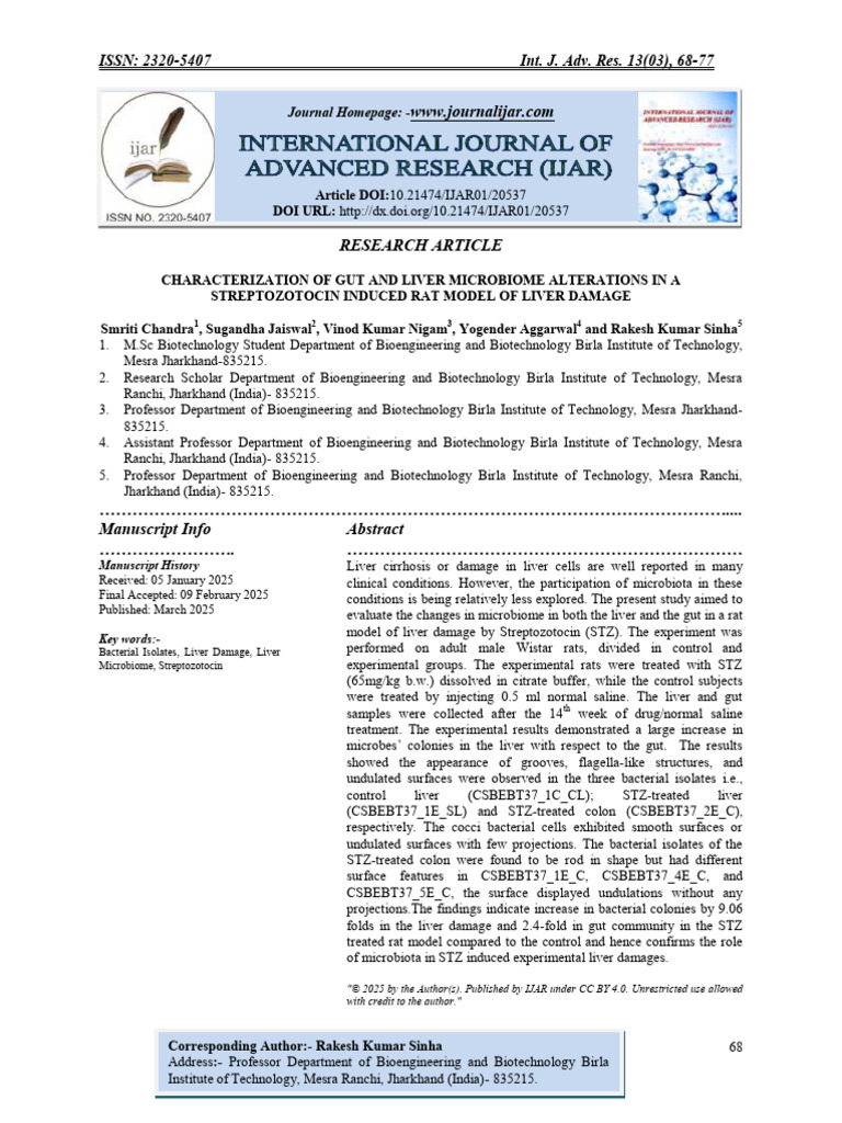 Characterization of Gut and Liver Microbiome Alterations in A ...