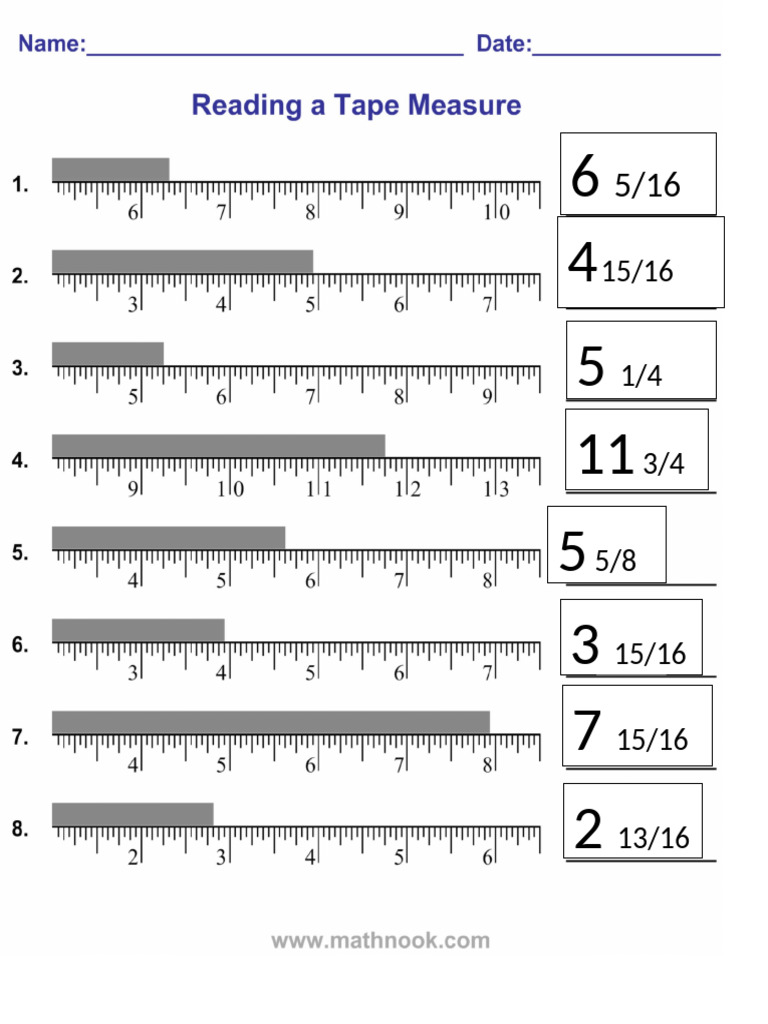 Tape Measure Sixteenth Inch v1 | PDF