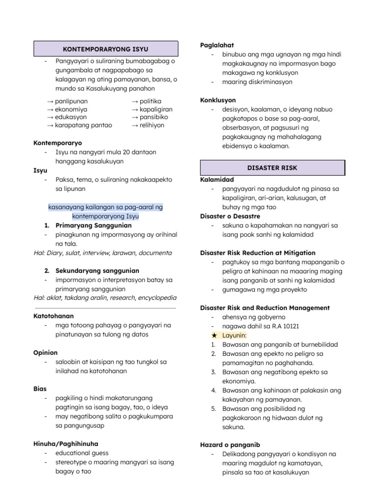 G10 1ST QT Ap MT Reviewer 2 | PDF
