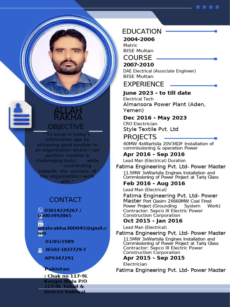 Allah Rakha CV | PDF