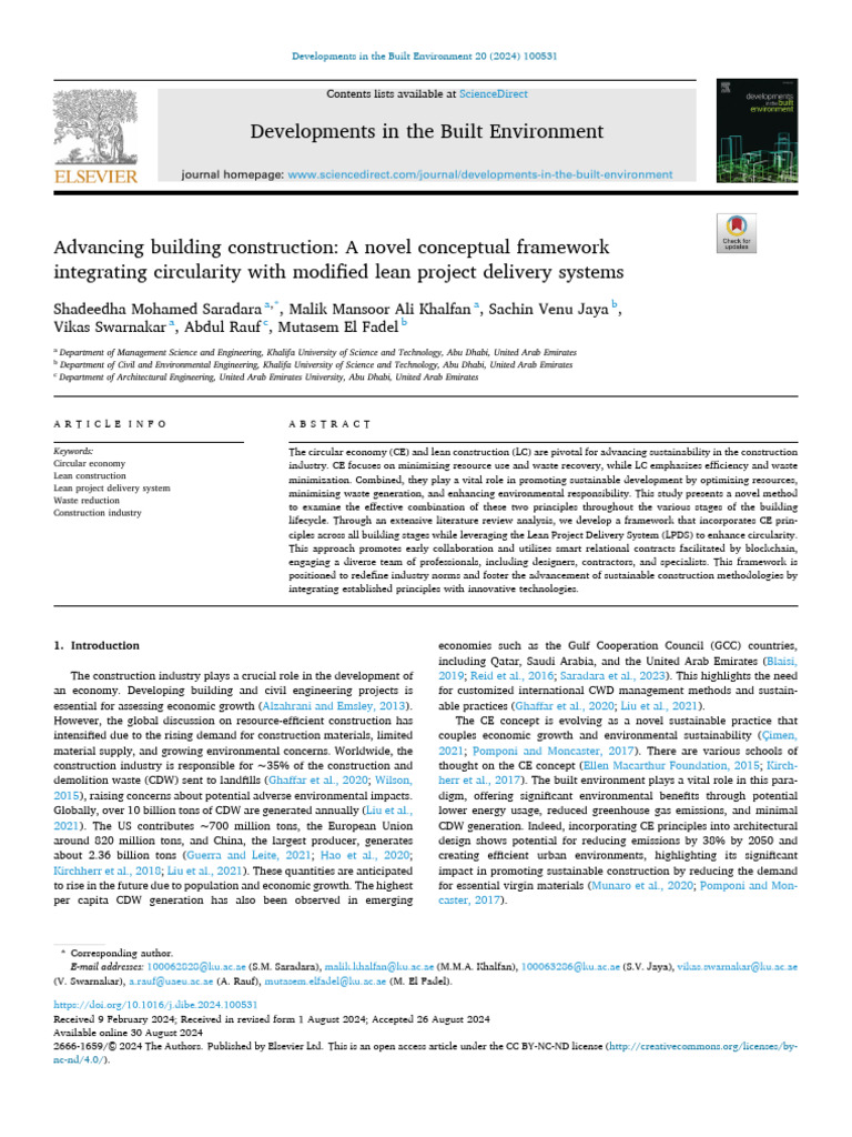 Advancing Building Construction A Novel Conceptual Framework Integrating Circularity With ...