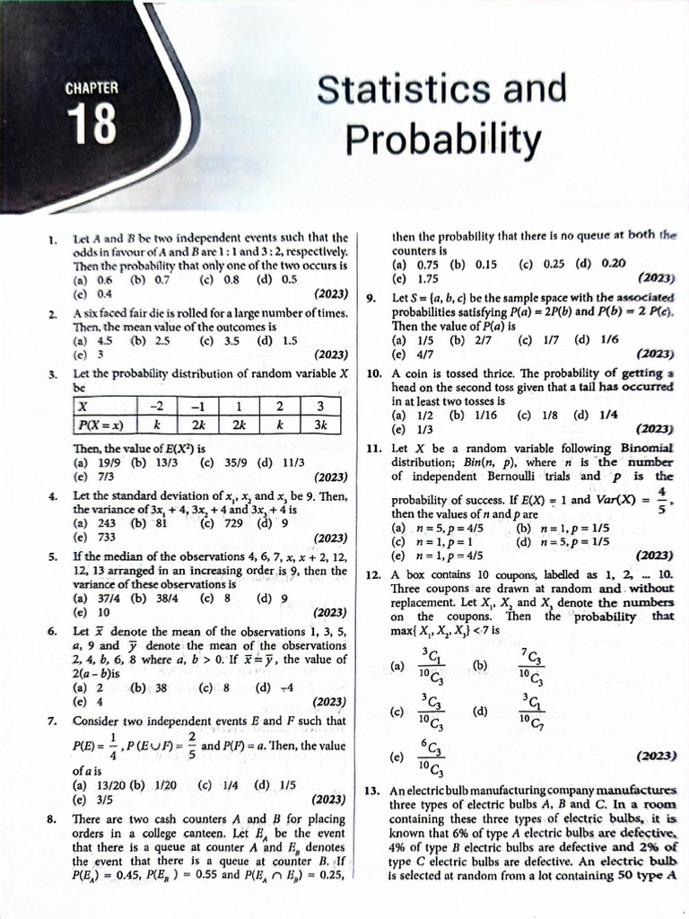 Keam - Statistics and Probability | PDF