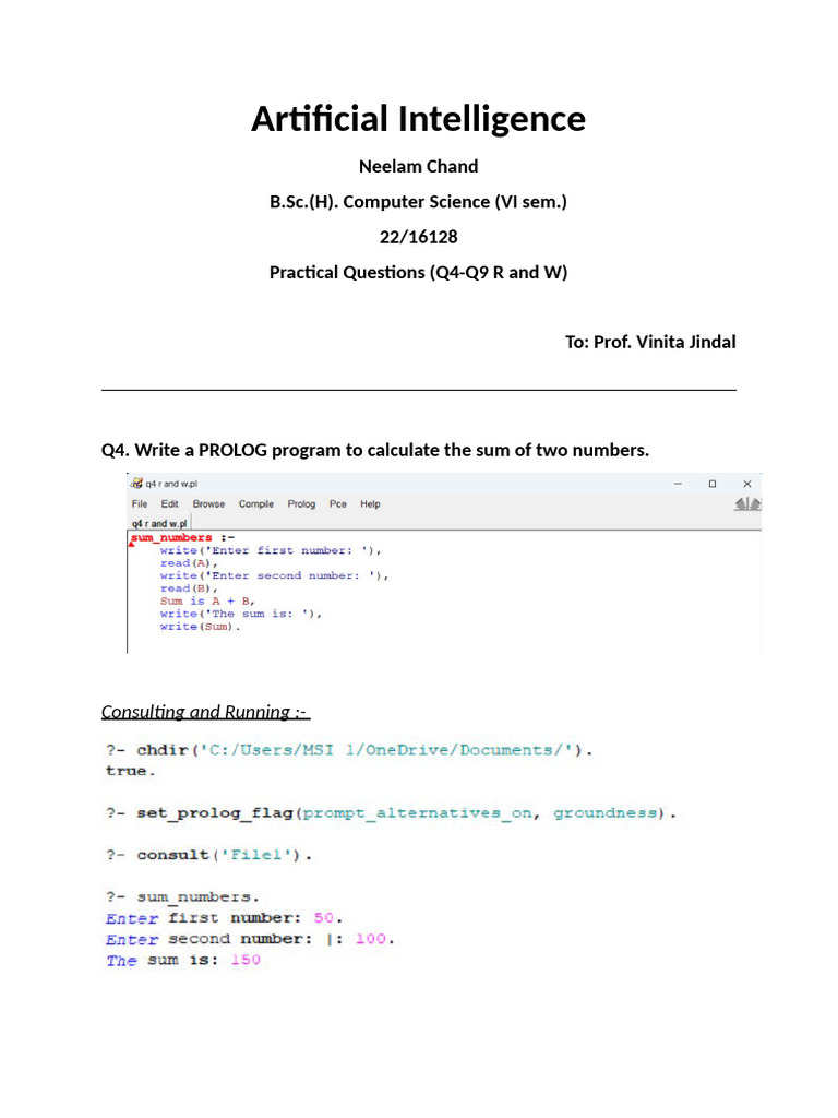 PROLOG Programming Exercises and Solutions | PDF