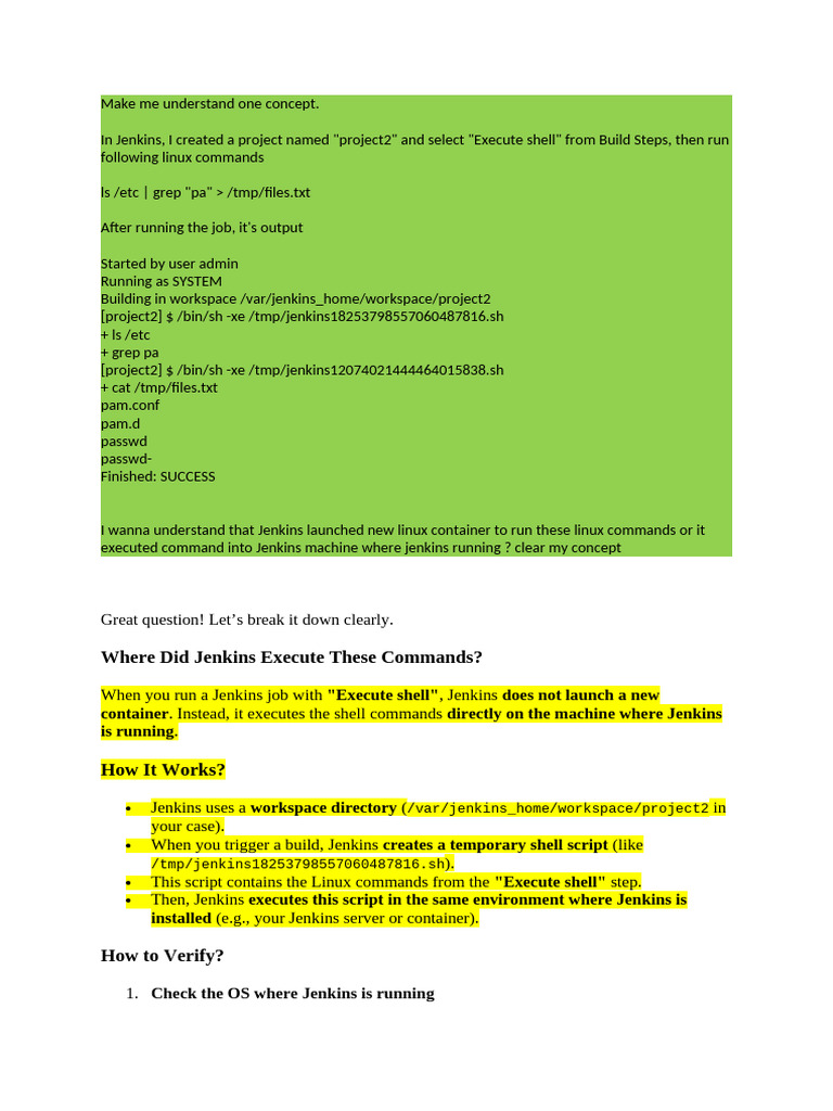 4 - Where Jenkins Run The Job With "Execute Shell" Either Launch A New ...