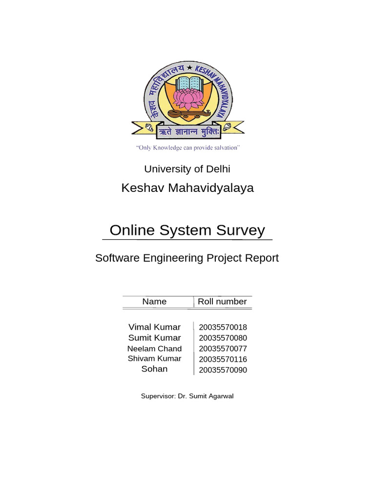 Online Survey System Project Report | PDF | User (Computing) | Login