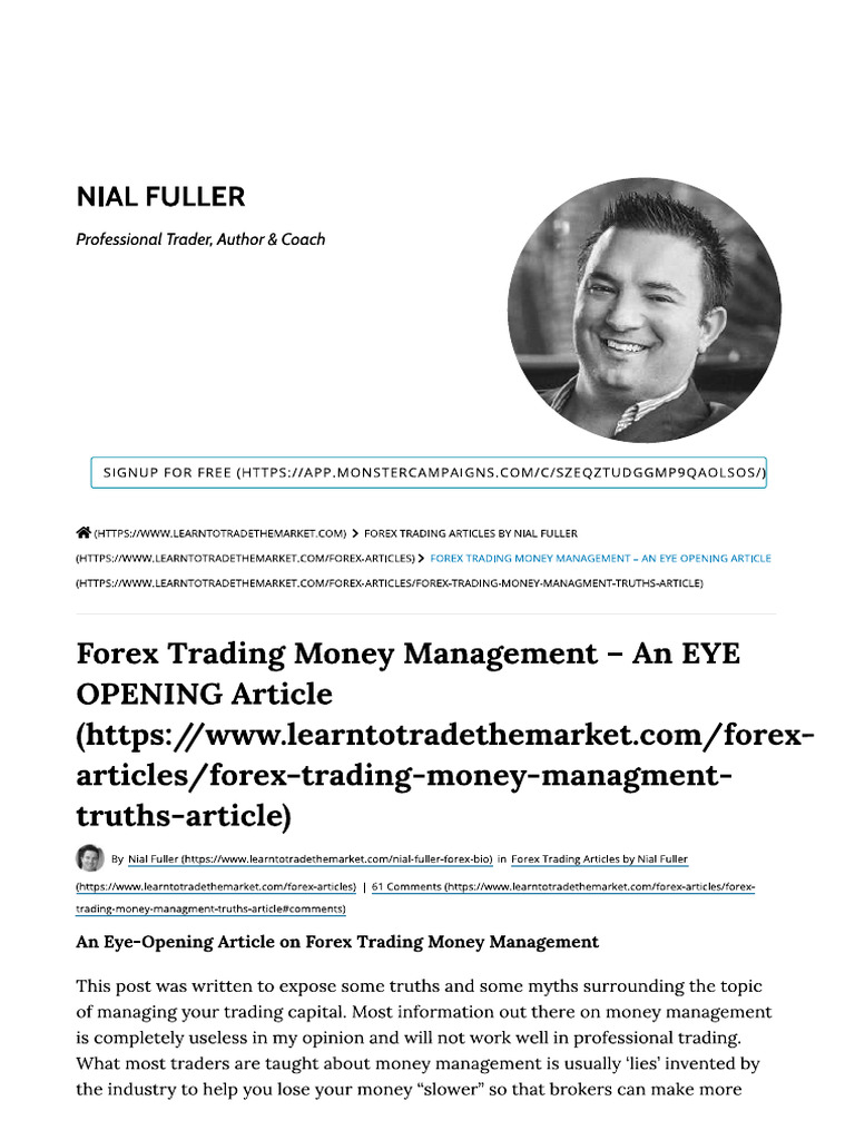 Forex Trading Money Management - An EYE...NG Article » Learn To Trade ...