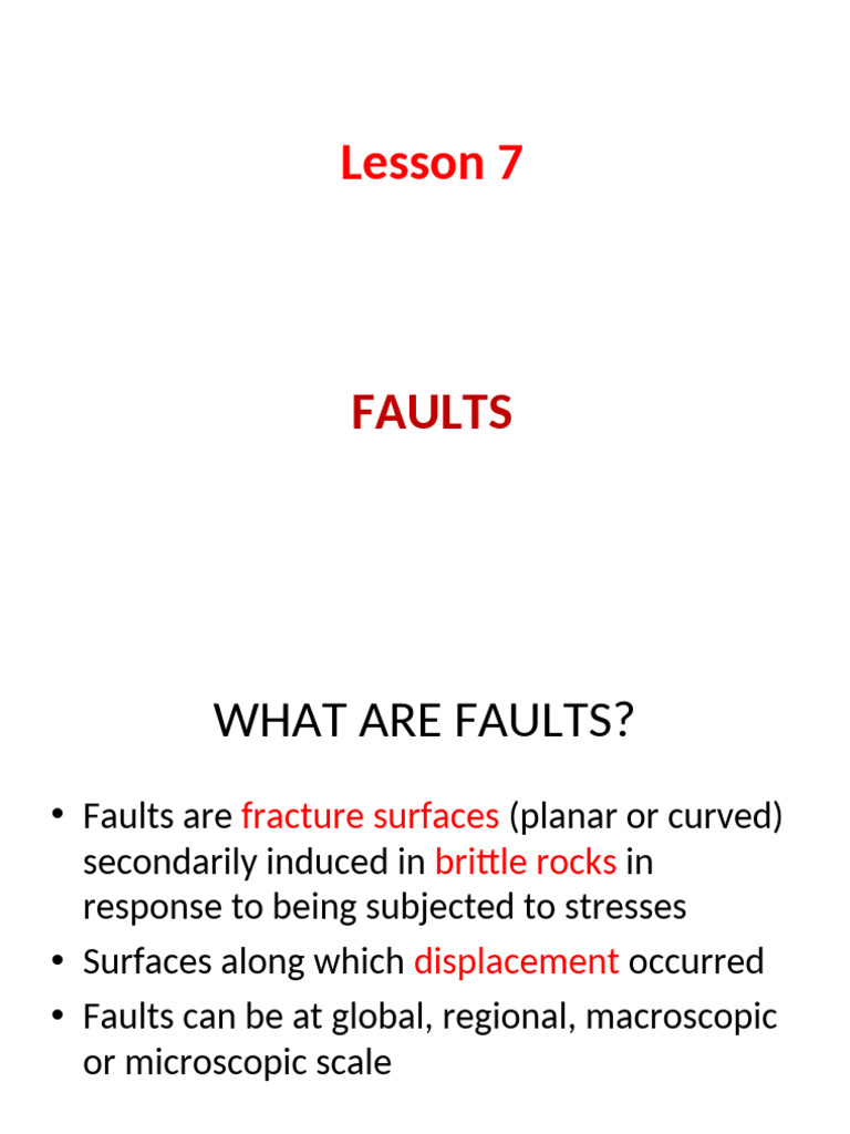 Lesson 7 - Faults | PDF