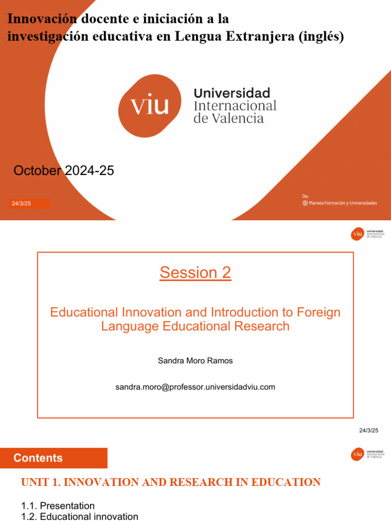 Session 2 - Educational Innovation and Introduction To Foreign Language ...