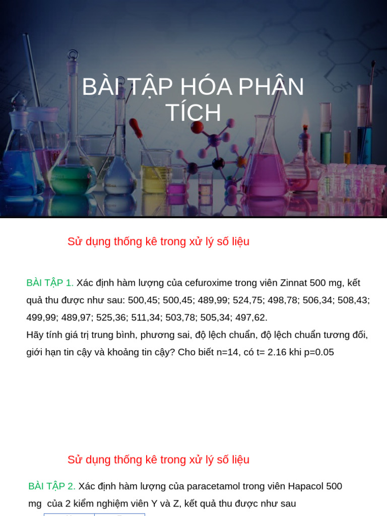 Bai Tap Hoa Phan Tich - K29 | PDF