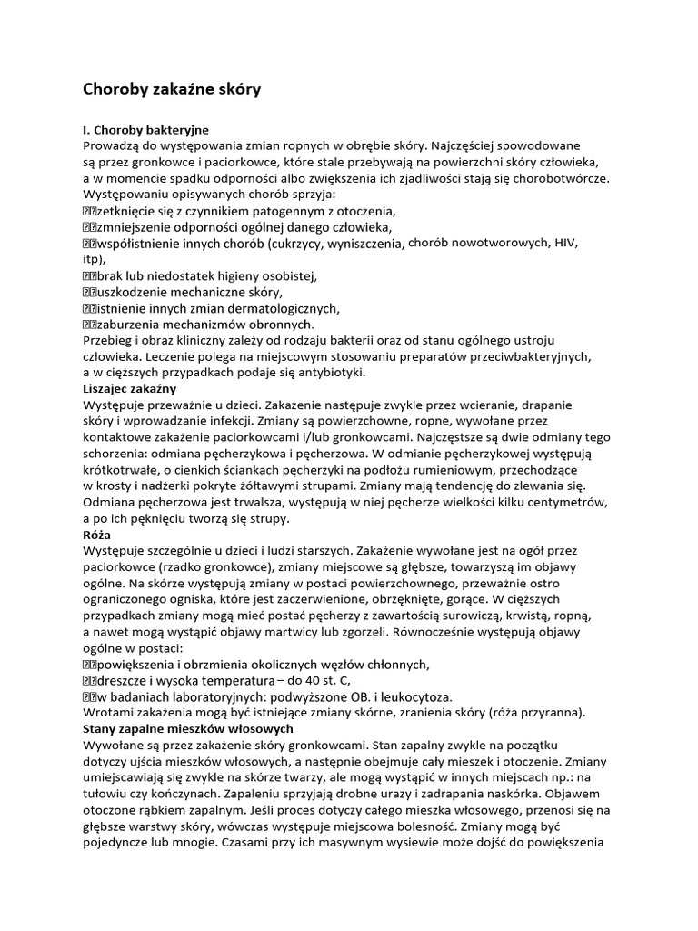 08 - Podstawy Fryzjerstwa - Treści Nauczania 4 - Turnus 2 - Choroby Skóry | PDF