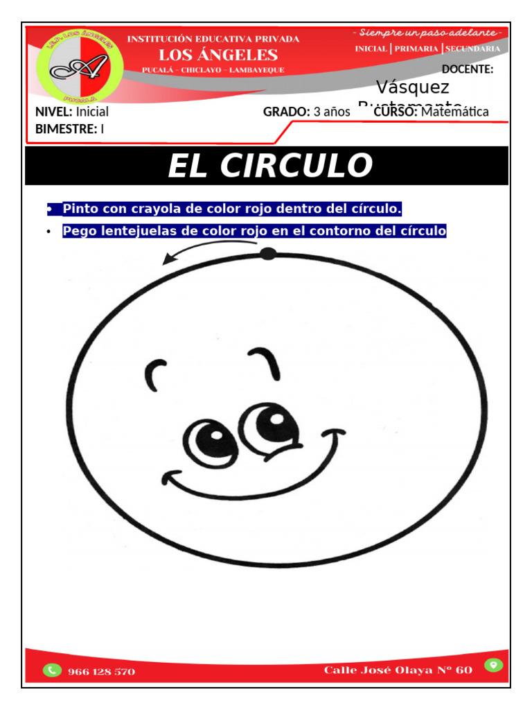 FORMATO PARA FICHAS - 3 Años (7) Matematica El Circulo | PDF