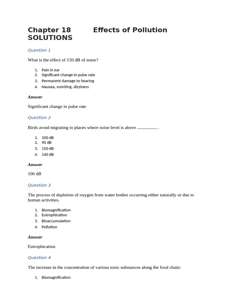 Pollution Effects and Solutions Explained | PDF | Air Pollution | Pollution